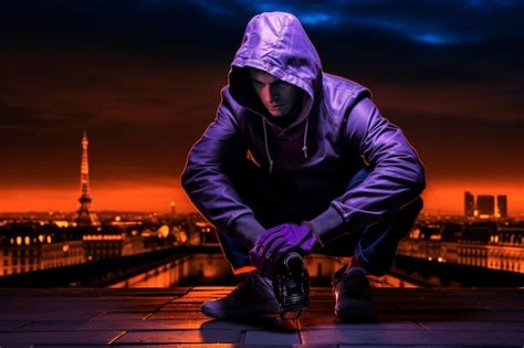 Premium Ai Image Un Hacker Qui Sauve Le Monde Dans Les Tons Violet