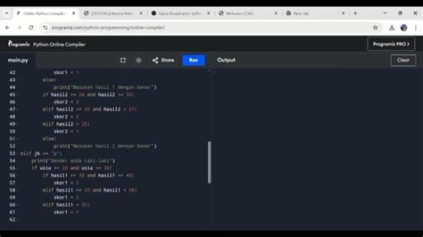 Pemrograman Membuat Program Kebugaran Dengan Menggunakan Bahasa Phyton Youtube