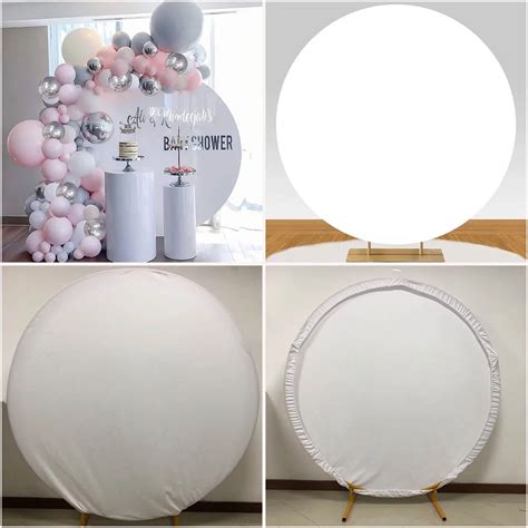 순수한 흰색 라운드 배경 아기 샤워 생일 파티 장식 서클 사진 배경 솔리드 컬러 사진 스튜디오 소품 Aliexpress