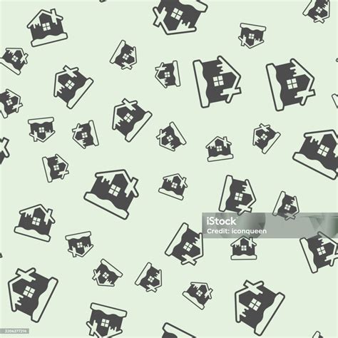 얼음 냉동 집 단단한 완벽 한 패턴 메리 크리스마스 테마 벡터 그래픽입니다 눈과 고드름 기호 배경이 있는 전원주택 건물 글리프 아이콘으로 가득 차 있습니다 0명에 대한 스톡