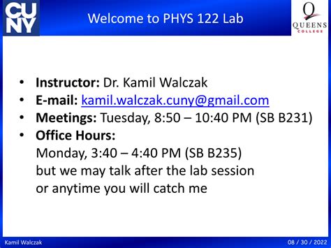 PDF Introduction To PHYS 122 Lab Queens College