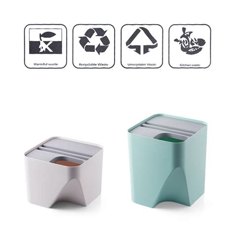 Kitchen Trash Can Garbage Storage Box Stacked Sort Vicedeal