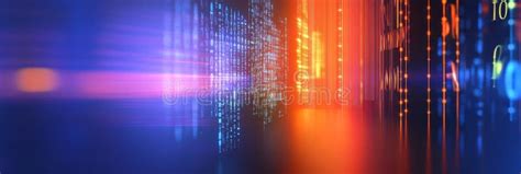 Abstract Digital Data Stream Dynamic Digital Flow Binary Code