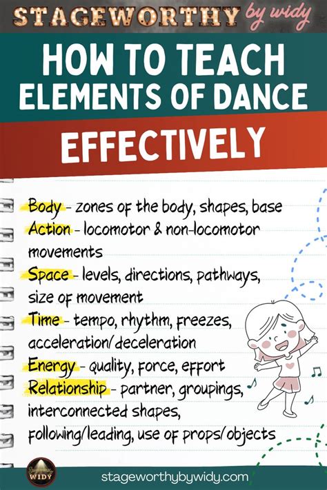 Easy Tips To Teach The Elements Of Dance Stageworthy By Widy Elements Of Dance Dance