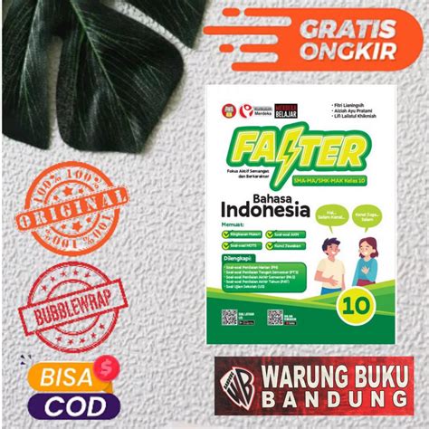 Jual Buku Faster Bahasa Indonesia Ringkasan Materi Dan Soal Untuk Sma Ma Kelas 10 Kurikulum