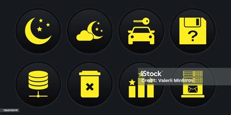 서버 데이터 웹 호스팅 알 수없는 문서 휴지통 캔 순위 별 렌터카 및 달과 별 아이콘으로 클라우드를 설정합니다 벡터 1위에 대한 스톡 벡터 아트 및 기타 이미지 Istock