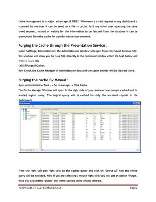 Cache Management Obiee G PDF