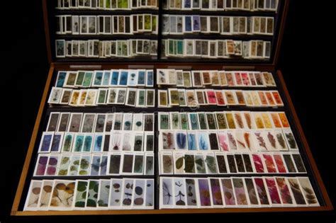 A Series Of Microscope Slides Each With A Different Specimen Or Range