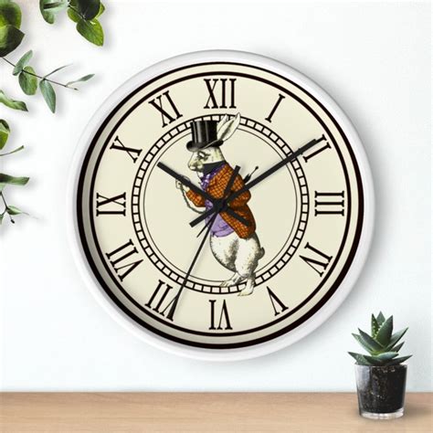 White Rabbit Vintage Wall Clock Mad Halloween