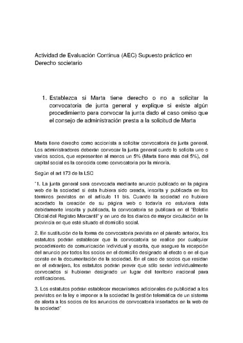 Actividad de Evaluación Continua Societario Actividad de Evaluación