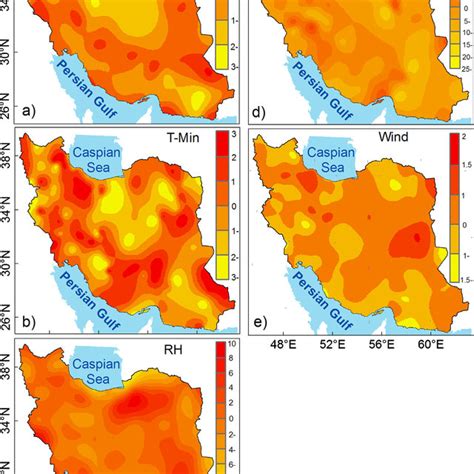 spatial variability of mean cross validated interpolation errors over