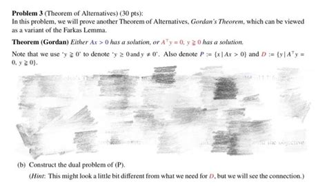 Solved Problem 3 Theorem Of Alternatives 30pts In