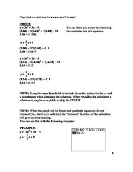 Solving Systems Of Linear Quadratic Equations Lesson Plans Two Lesson Plans