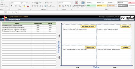 Value Complexity Matrix Template Excel