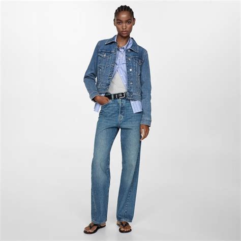 Mango Chaqueta Vaquera Bolsillos Mujer Mango