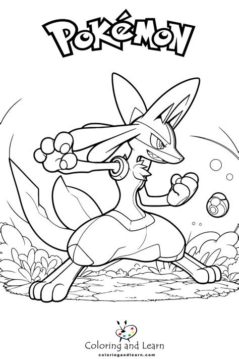 Lucario Coloring Pages In 2024 Pokemon