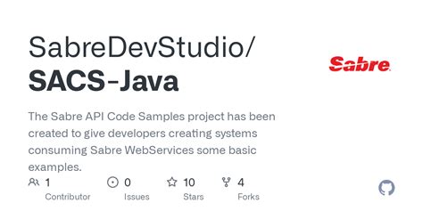 GitHub SabreDevStudio SACS Java The Sabre API Code Samples Project Has Been Created To Give