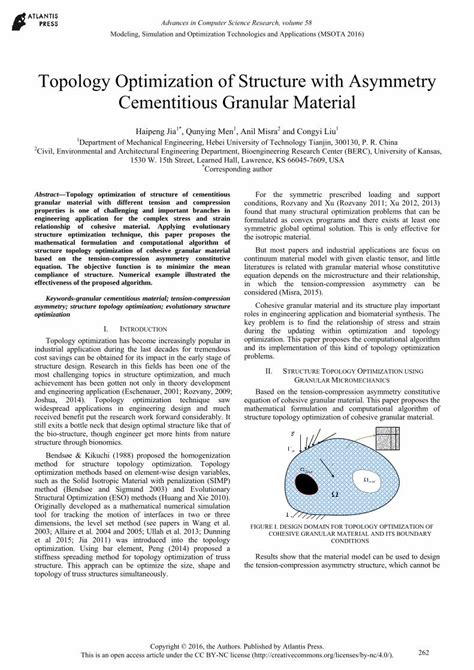 Pdf Topology Optimization Of Structure With Asymmetry Dokumentips