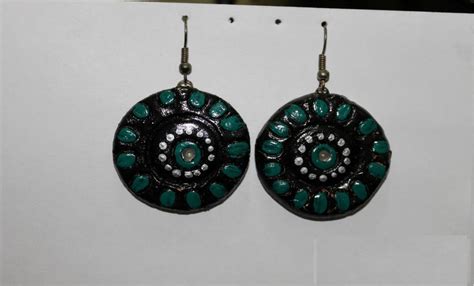 Black Terracotta Earrings Costume Fashion Jewelry 22790 Desiclik