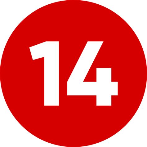 Number 14 Icon Generic Flat