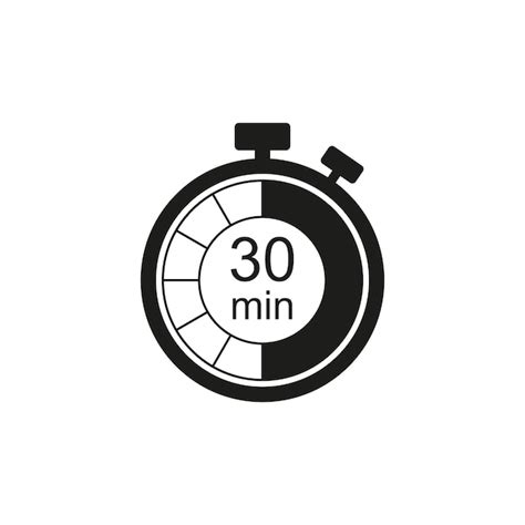 Uhr Icon Vektor Illustration Timer Zeichen 30 Minuten Auf Isoliertem