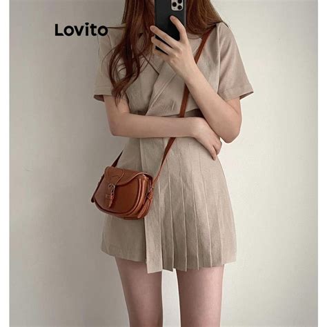 Lovito Women Casual Plain Pleated Dress LNE42315 Shopee Philippines