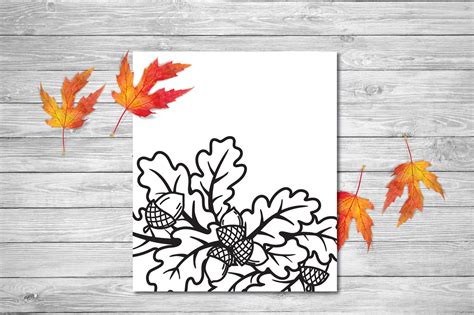 Fall Leaf And Acorn Collection Svg Oak Tree Svg Acorn Svg Fall Design