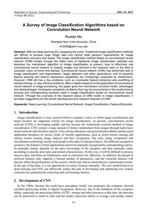 pdf a survey of image classification algorithms based on convolution
