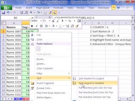 Excel Magic Trick Find Extract Duplicate Records YouTube