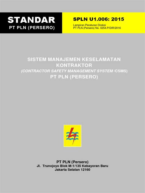 Perdir 0254 2016 Tentang Spln Csms Pdf Pdf