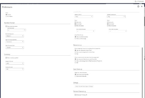 How To Adjust User Preferences In Oracle Primavera Cloud Taradigm