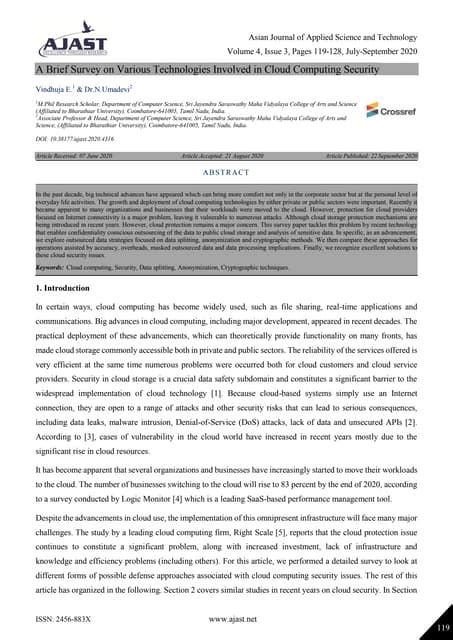 A Brief Survey On Various Technologies Involved In Cloud Computing