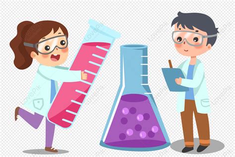 นักวิทยาศาสตร์มือวาดรูปเล็ก ๆ กำลังทำการทดลอง Png สำหรับการดาวน์โหลดฟรี Lovepik