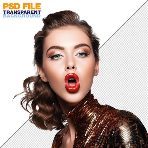 Premium Psd Beautiful Girl With Bright Makeup