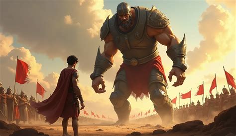 Davi A Young Man Facing Goliath Seaart Ai