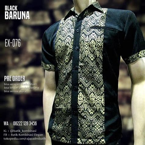 Model Baju Batik Kombinasi Polos Pria Terbaru Hobingeblogcom