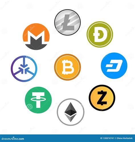 Set Of Cryptocurrency Icon Vector Editorial Photo Illustration Of Icon Cryptocurrency