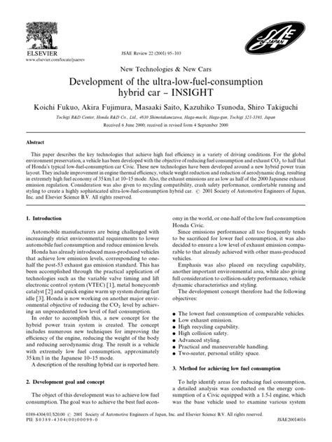 Ultra Low Fuel Consumption Hybrid Car Pdf Internal Combustion