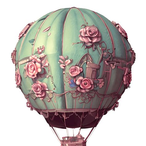 Vintage Steampunk Hot Air Balloon Graphic · Creative Fabrica