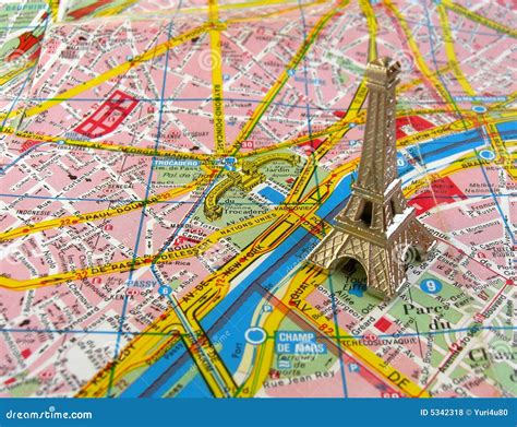 Eiffel Tower On Paris Map Royalty Free Stock Photos Image 5342318