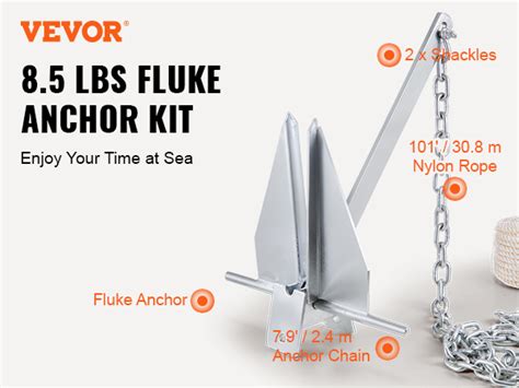 Vevor Fluke Style Anchor Kit 13 Lbs Hot Dipped Galvanized Steel Fluke