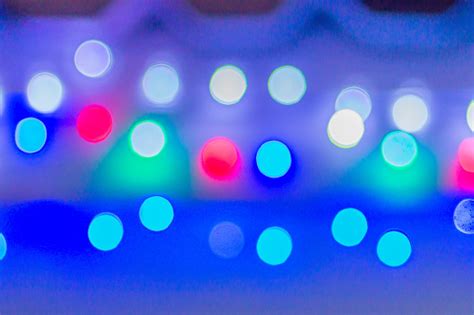 추상 흐리게 원형 Bokeh 배경입니다 크리스마스와 새 해 축제 기간 동안 Led 조명 장식의 Bokeh Defocused 배경