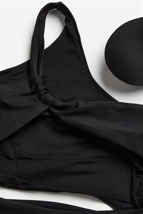 Padded Cup High Leg Swimsuit Black Ladies Handm Us