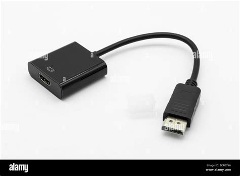 Detailed View Of A Display Port To Hdmi Av Cable Showing Its Connectors