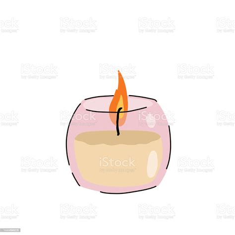 Scented Candles In Glass Jar Romantic Flame And Fire In Decorative