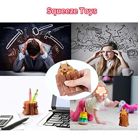 2 Pcs Set Squeeze Squirrel Toys Decompression Evil Squirrel Cup