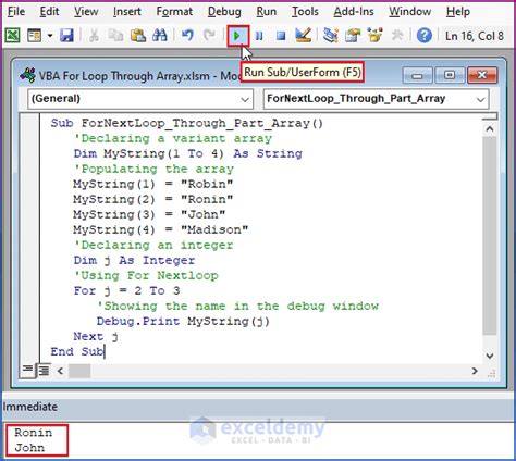 Excel Vba For Loop With Array 5 Examples Exceldemy