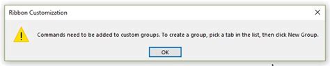 how to add a command button to excel ribbon s group