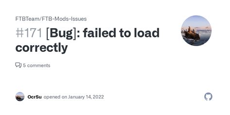 Bug Failed To Load Correctly Issue FTBTeam FTB Mods Issues GitHub