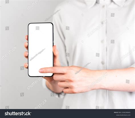 Forefinger Pressing Ok Button Phone Mockup Stock Photo Shutterstock
